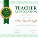 Editable Teacher Appreciation Award Certificate Template Set - Etsy