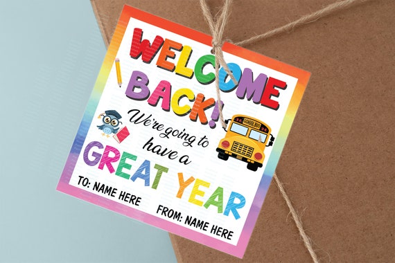 EDITABLE Welcome Back to School Gift Tag Template Colorful - Etsy