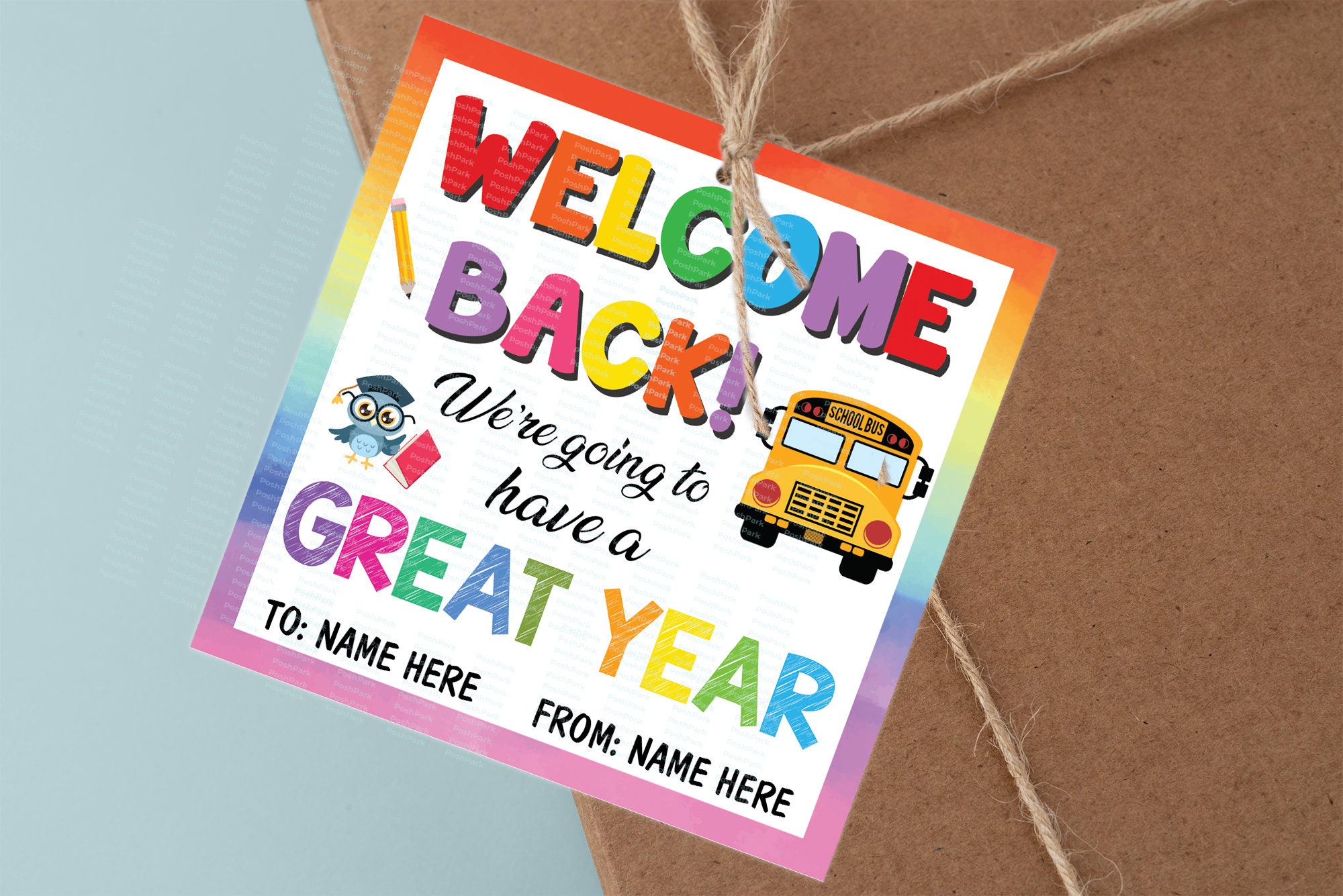 EDITABLE Welcome Back to School Gift Tag Template Colorful - Etsy