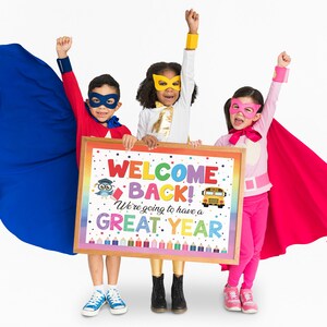 Back to School Welcome Sign PRINTABLE, Colorful Welcome Back to School ...