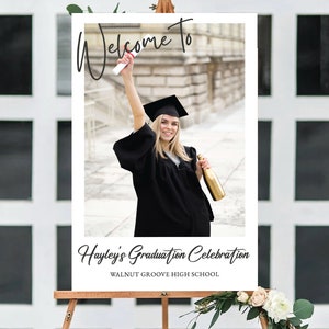Editable Graduation Welcome Sign Template, Minimalist Graduation ...