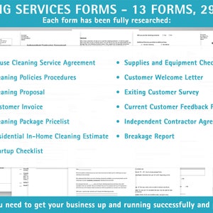 Amazing Cleaning Service Business Forms BUNDLE, Cleaning Business ...