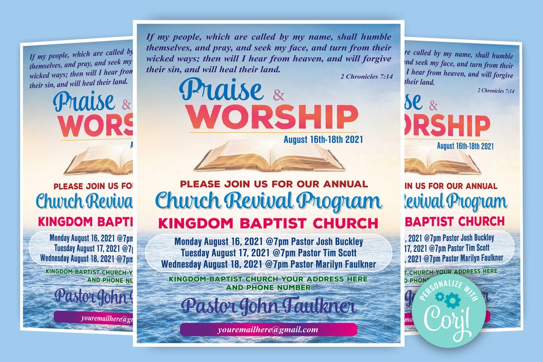 Editable Church Flyer, Printable Church Event Flyer - Etsy