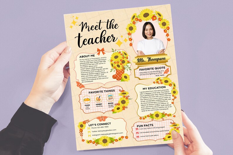 Editable Meet the Teacher Flyer Template Meet the Teacher - Etsy