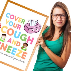 Printable Cover Your Mouth When You Cough or Sneeze Sign, PDF School ...