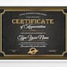 DIY Certificate of Appreciation Bundle, Gold and Black Custom Award ...
