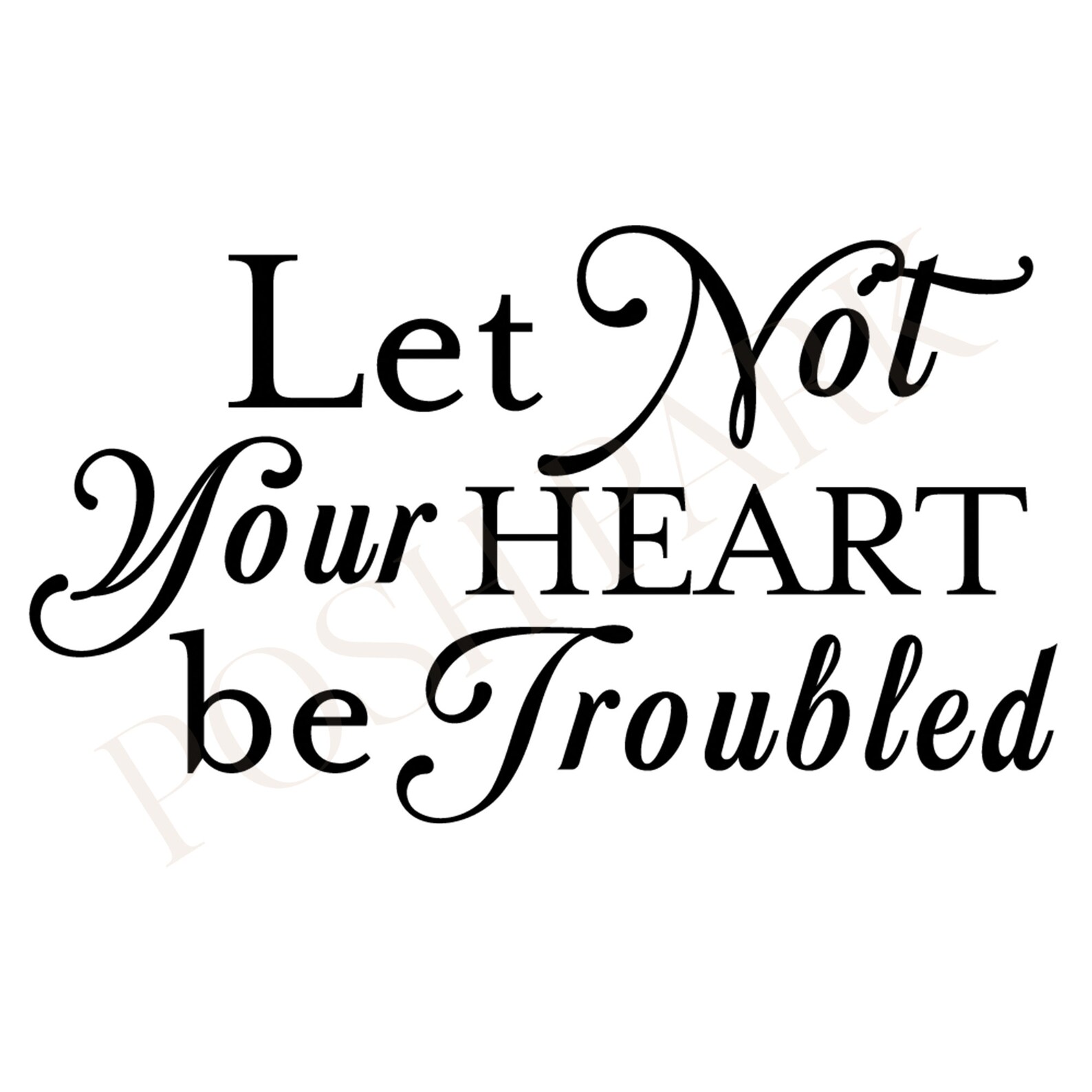 Sets of 4 Funeral Program Word Art Titles, Let Not Your Heart Be ...