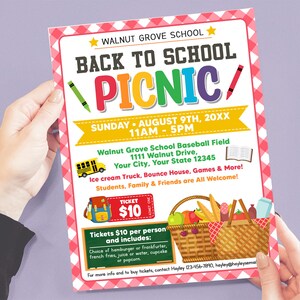 Editable Back to School Picnic Flyer Template, Meet Your Teacher Invite ...