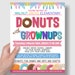 Donuts With Grownups Flyer Father Mother Parents Grandparents - Etsy