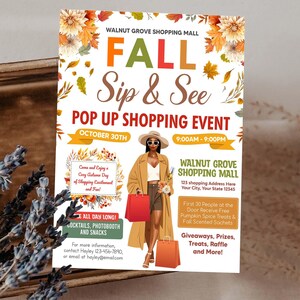 Printable Fall Pop-up Shop Event Flyer Editable Template - Etsy