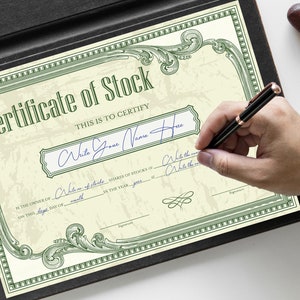 PDF Blank Certificate of Stock Template, DIY Printable Vintage Style ...