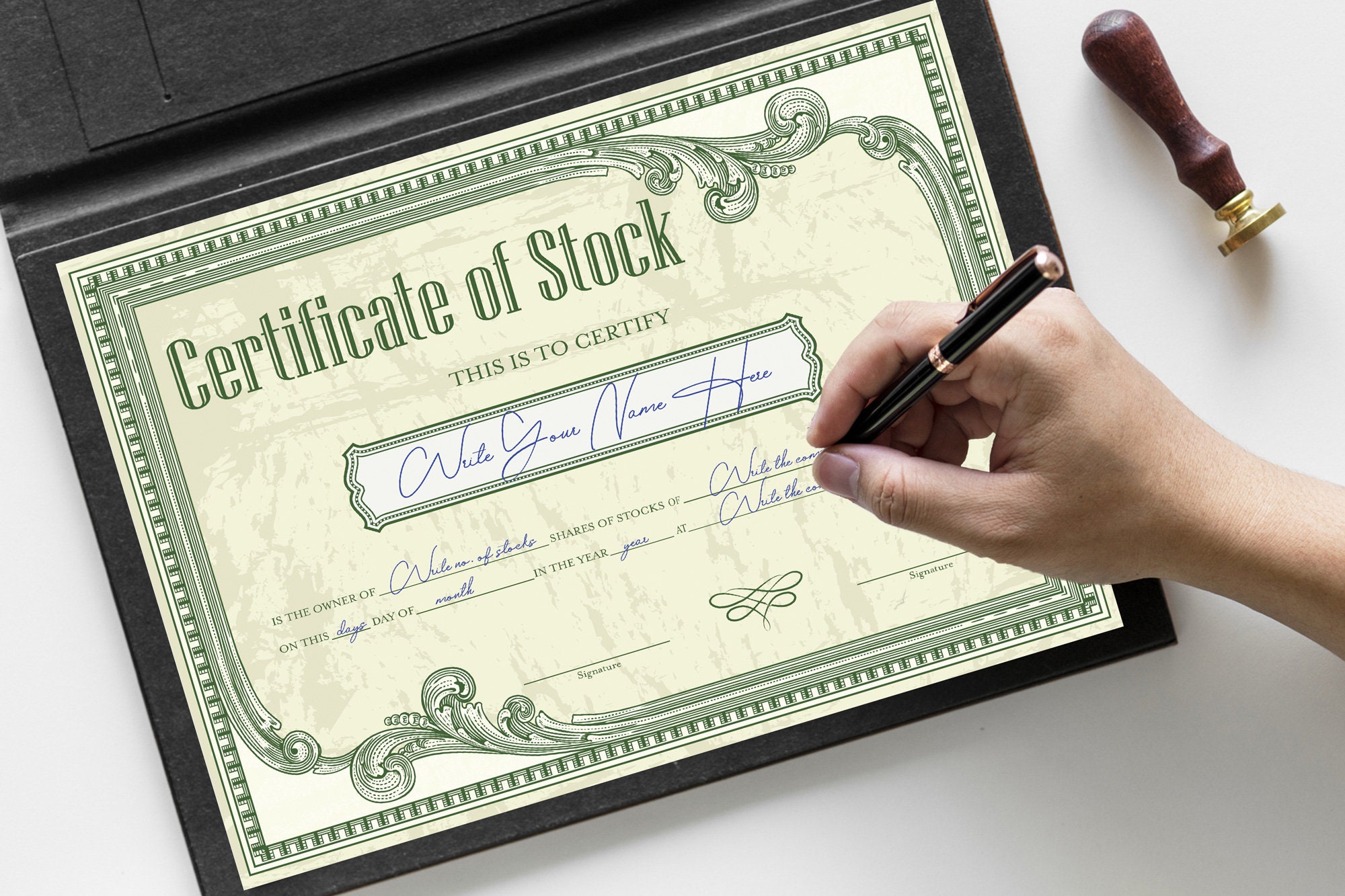 PDF Blank Certificate of Stock Template, DIY Printable Vintage Style ...