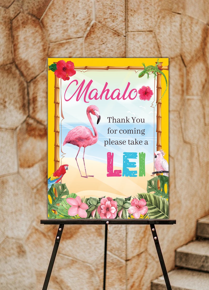 Luau Take A Lei Sign Luau Party Decorations Luau Baby - Etsy
