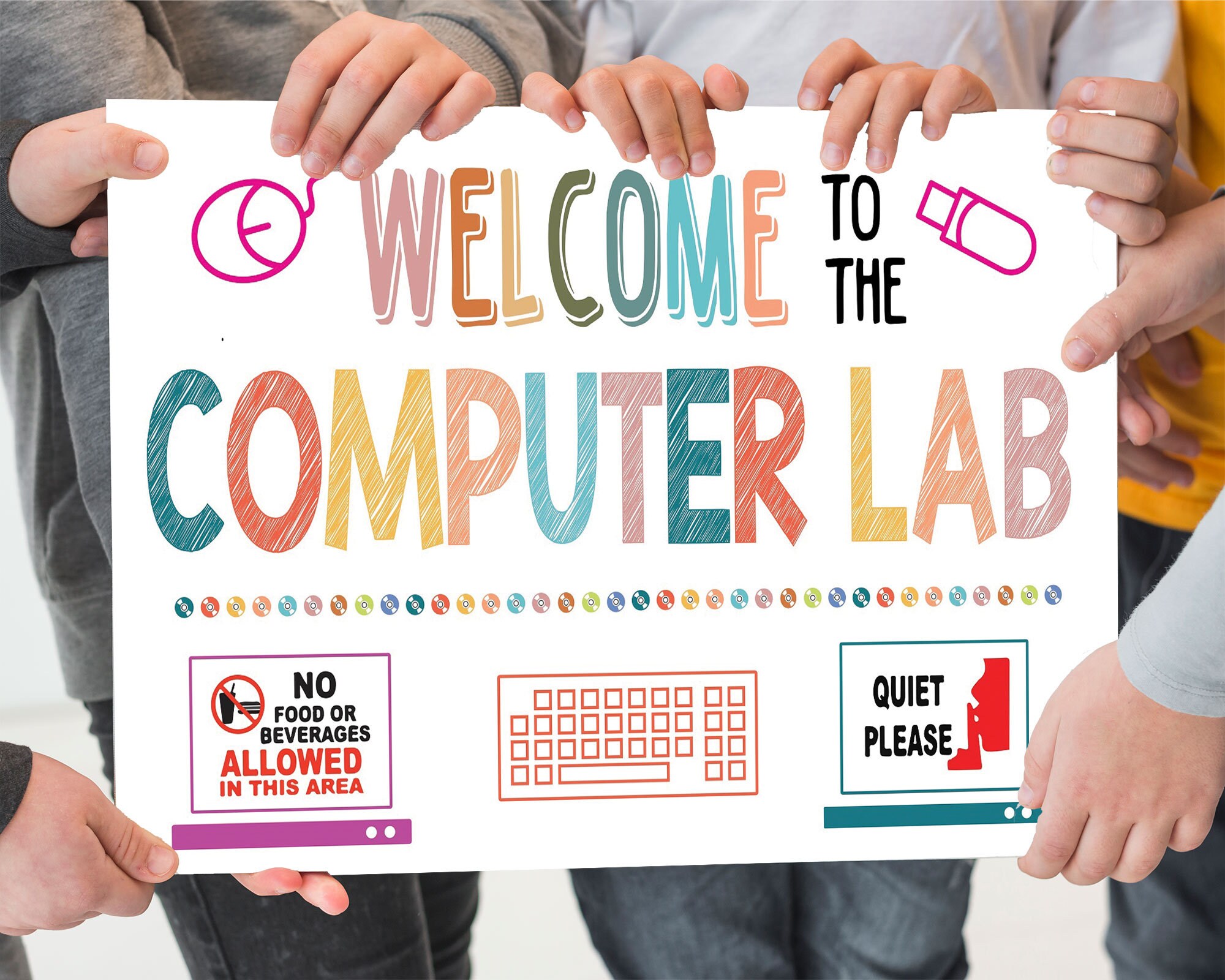 PDF Welcome to the Computer Lab Sign White Printable School - Etsy
