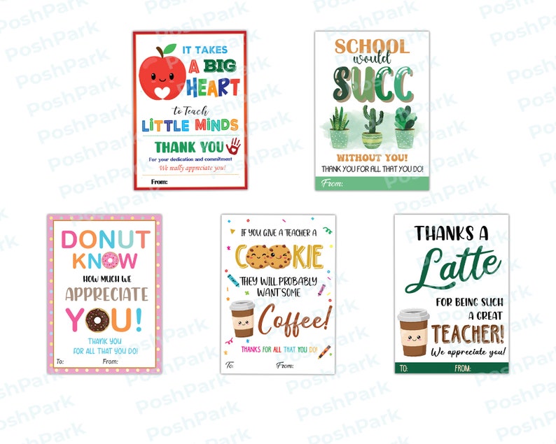 Printable PDF Teacher Appreciation Gift Tag Bundle 12 - Etsy