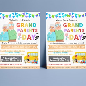 EDITABLE Grandparents Day Invite Template, Family School Printable ...