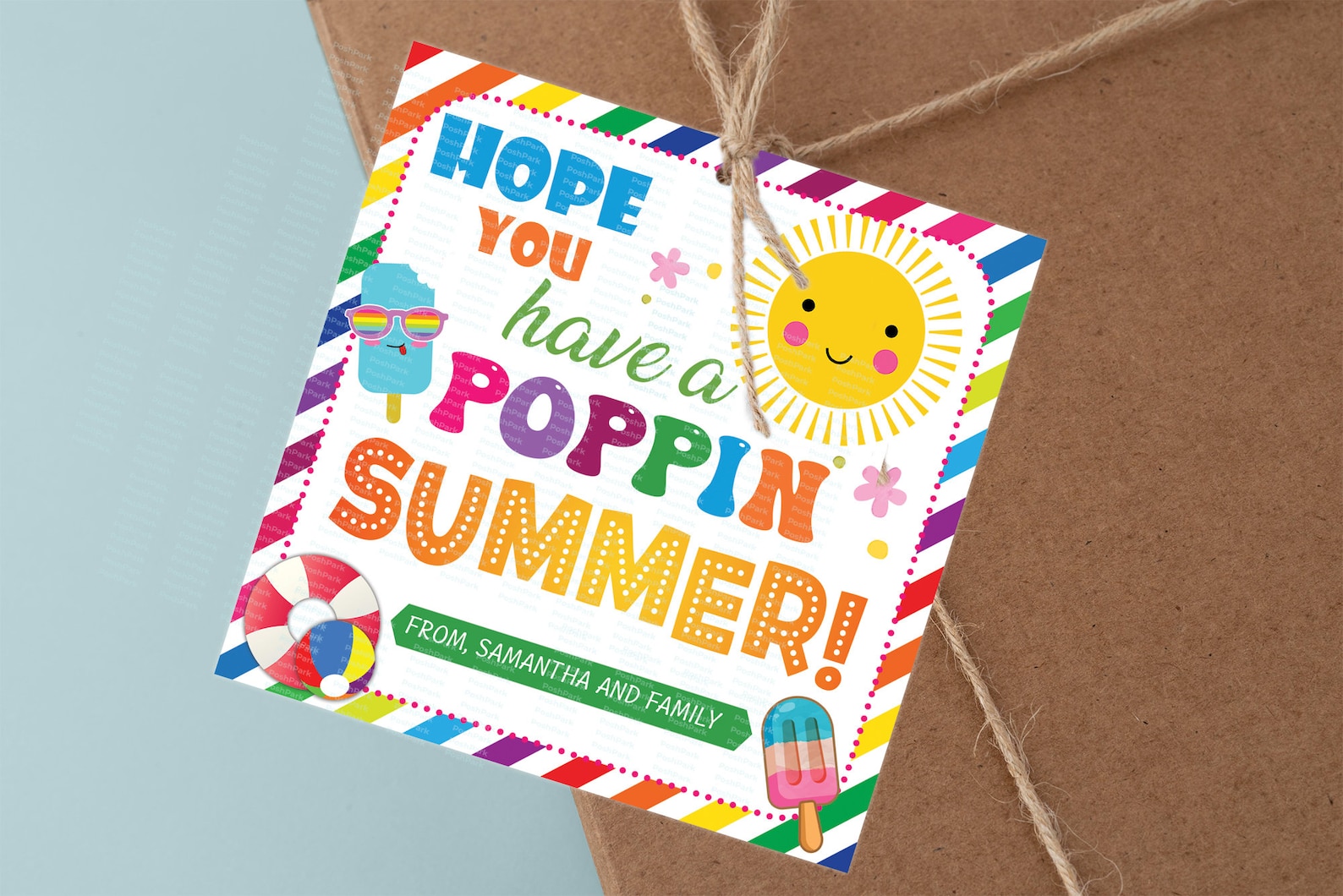 EDITABLE Hope You Have a Popping Summer Tag, Customizable Summer Gift ...