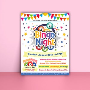 Editable Bingo Night Flyer Template, Family Game Night Invite ...