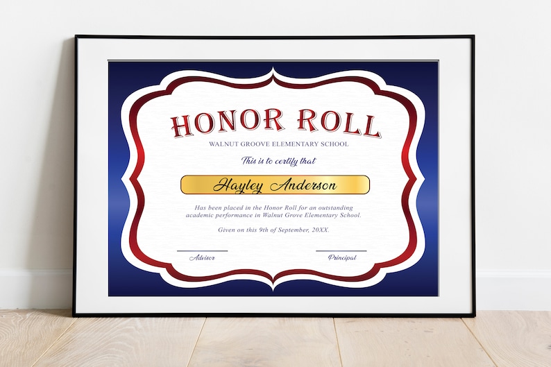 Editable Honor Roll Template Bundle Set of 2 DIY Honor - Etsy