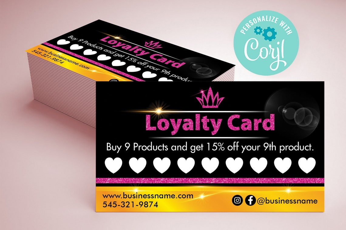 Printable Loyalty Cards Printable Loyalty Cards Template - Etsy