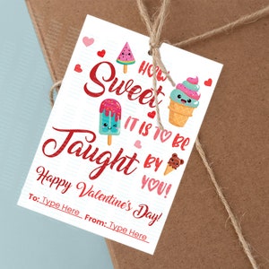 Valentines Day Appreciation Gift Tag Bundle, Set of 6 Editable Teacher ...