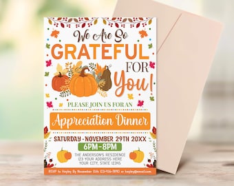 Fall Appreciation Invitation Grateful for You Teacher Staff Invitation ...