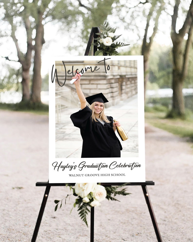 Editable Graduation Welcome Sign Template, Minimalist Graduation ...