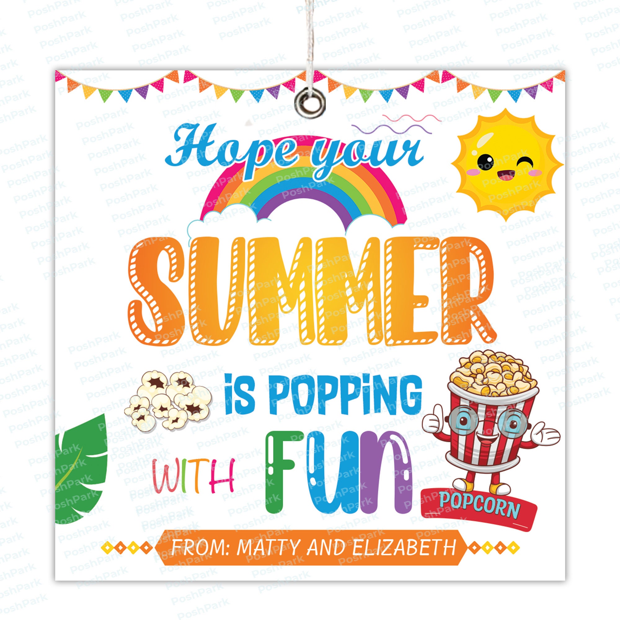 Editable Summer Gift Tag, Hope Your Summer is Popping With Fun Gift ...