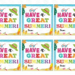 Printable PDF Summer Gift Tag, End of School Tag, Last Day of School ...