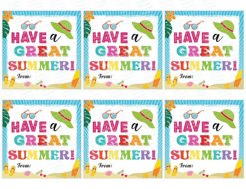 Printable PDF Summer Gift Tag, End of School Tag, Last Day of School ...