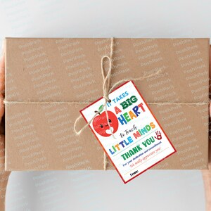 Printable PDF Teacher Appreciation Gift Tags , It Takes A Big Heart to ...