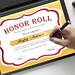 Editable Honor Roll Award Certificate Beige Red School - Etsy
