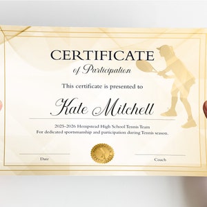 Editable Tennis Certificate Bundle, 3 Printable Tennis Awards - Etsy