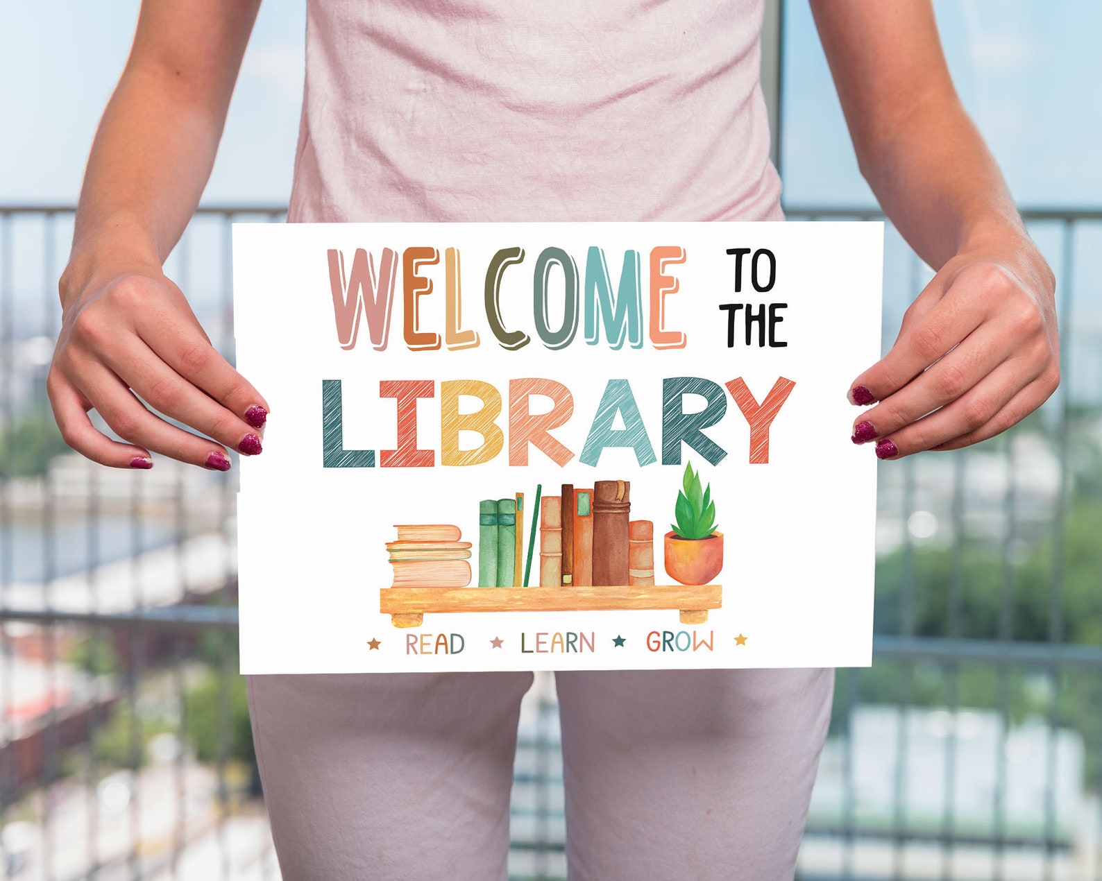 Printable Welcome Library School Sign PDF Classroom Decor - Etsy