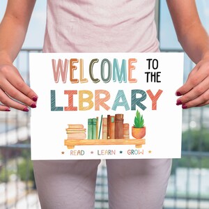 Printable Welcome Library School Sign PDF, Classroom Decor, School ...