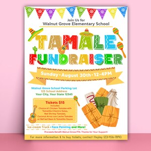 Editable Tamale Fundraiser Flyer, Nacho Average Mexican Food Taco ...