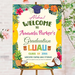 Editable Luau Graduation Welcome Sign 2023 Template, Tropical ...