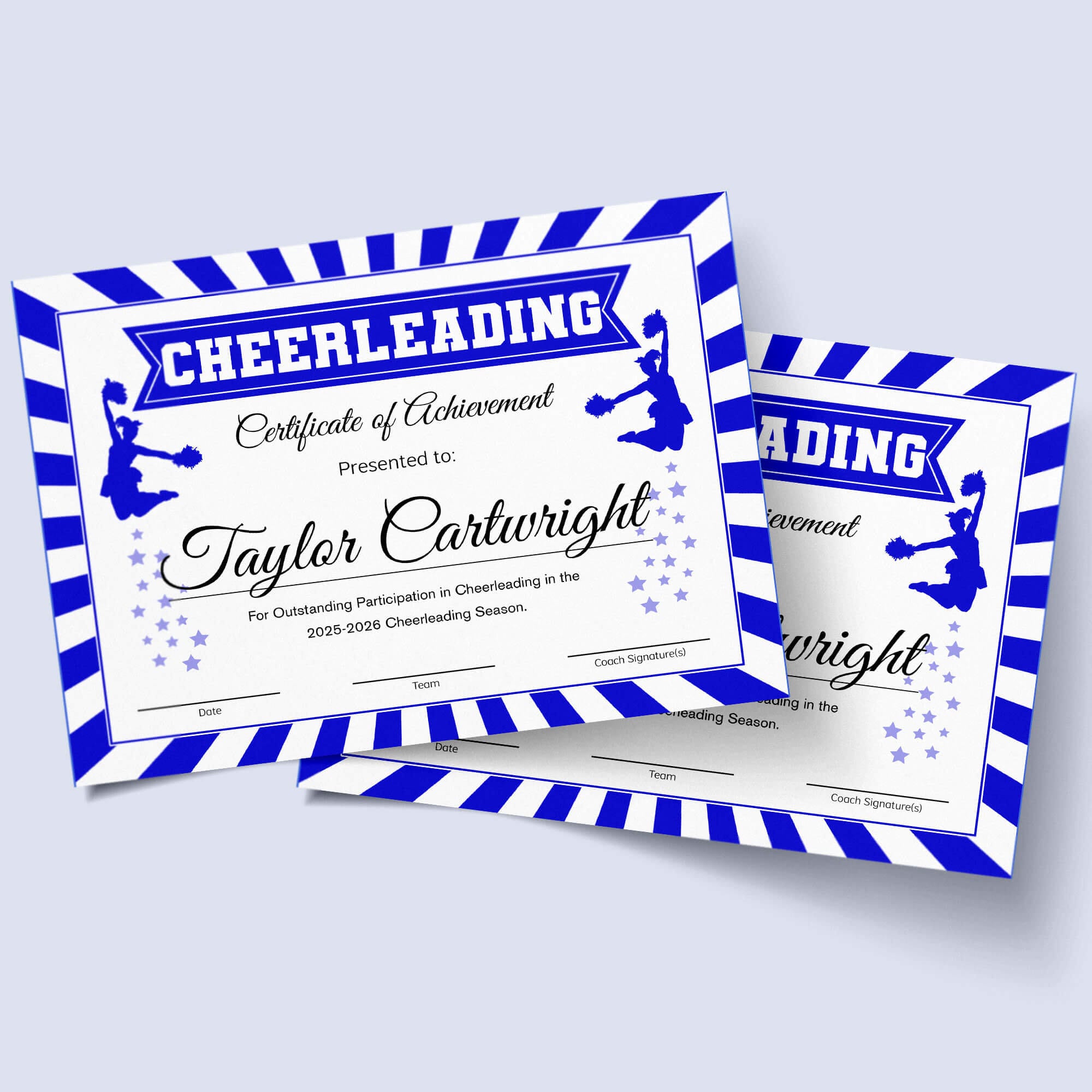 Cheerleader Certificate, Sports Award, Editable Cheer Certificates ...