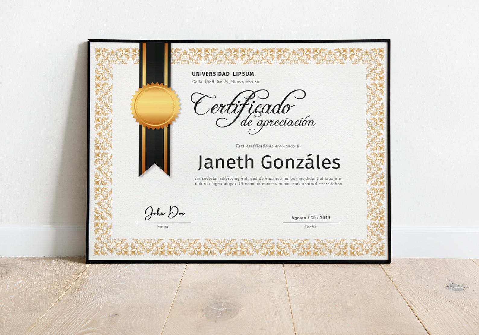 Certificado De Apreciación EDITABLE Elegant Design School Office Award ...