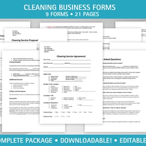 Amazing Cleaning Service Business Forms BUNDLE, Cleaning Business ...