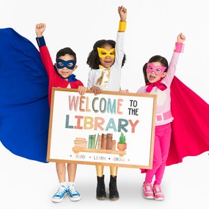 Printable Welcome Library School Sign PDF, Classroom Decor, School ...