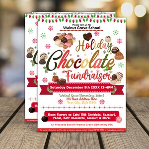 Editable Fundraiser Flyer, Christmas Chocolate Candy Holiday Flyer ...