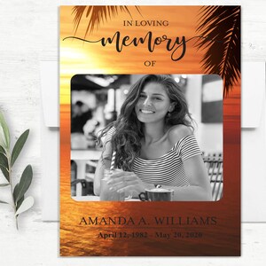 Sunset Funeral Brochure, 4 Page Orange Sunset Beach Themed Obituary ...