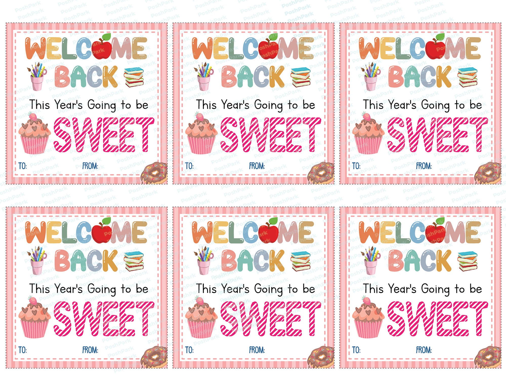 PRINTABLE Welcome Back to School Tags Cute First Day of - Etsy