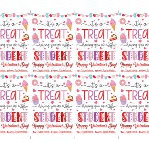 Teacher Valentine's Day Gift Tag, It's A Treat Having You as A Student ...