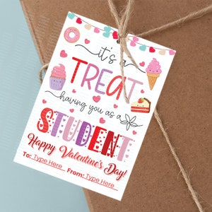 Valentines Day Appreciation Gift Tag Bundle, Set of 6 Editable Teacher ...