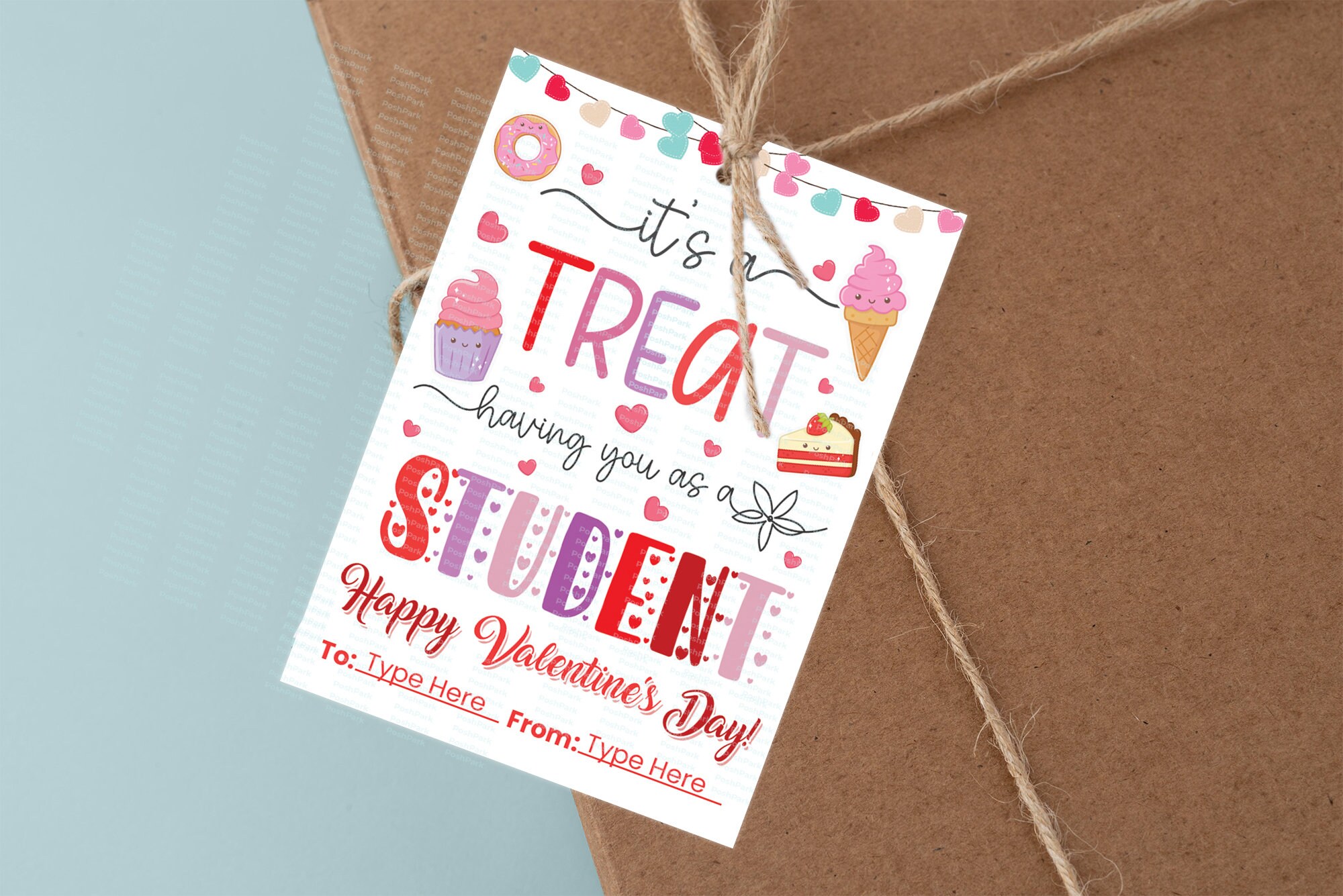 Valentines Day Appreciation Gift Tag Bundle, Set of 6 Editable Teacher ...