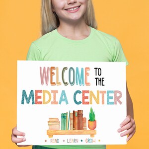 Printable Welcome to the Media Center Sign PDF, School Media Center ...