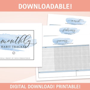 Minimalist 30 Day Habit Tracker, Printable Monthly Habit Tracker, Cute ...