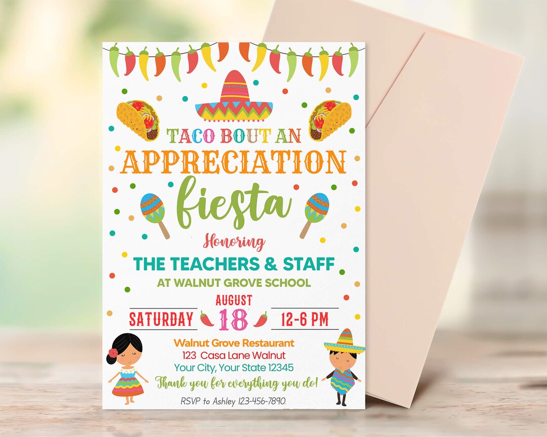 Taco Bout an Appreciation Invite Template, Mexican Themed Party ...